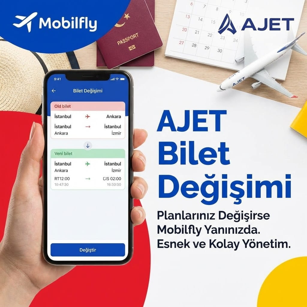 AJET Bilet Değişiklik ve İptal İşlemleri - Ücretler ve Kurallar | Mobilfly