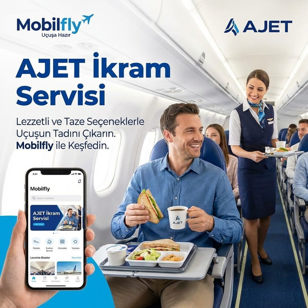 AJET İkram Servisi - Uçak İçi Yemek ve İçecek | Mobilfly